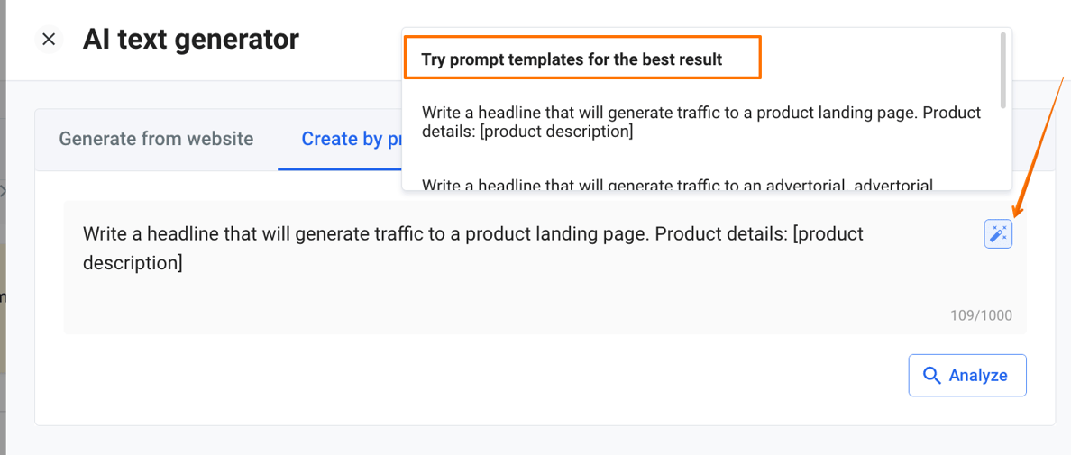 AI Text Generator for Title and Description