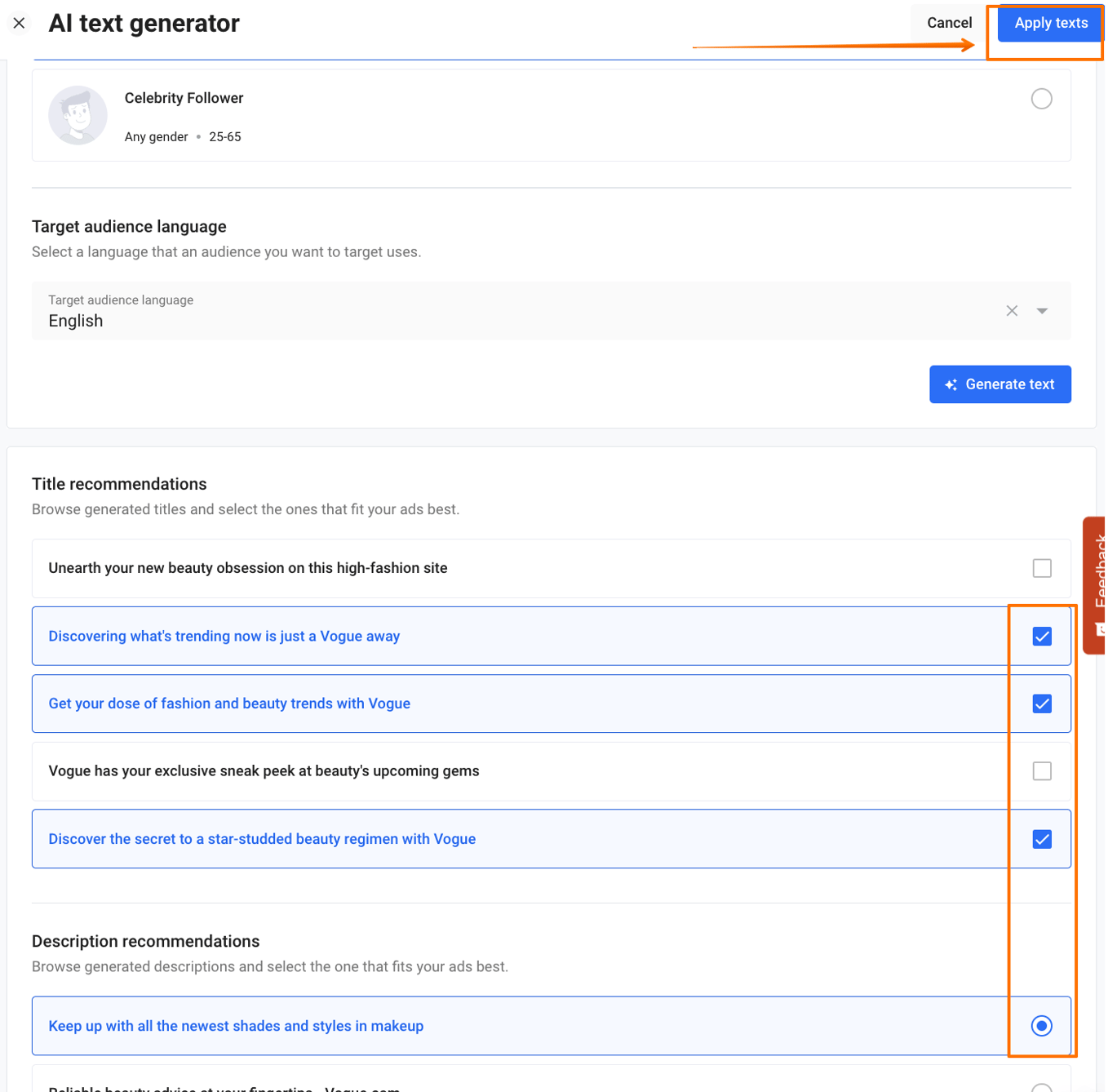 AI Text Generator for Title and Description