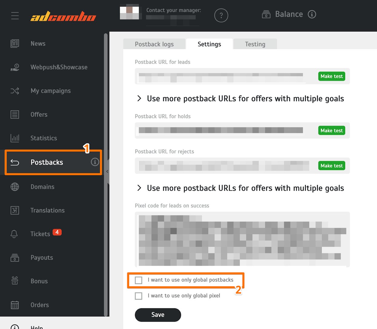 AdCombo.com Affiliate Network Integration in MGID Ads