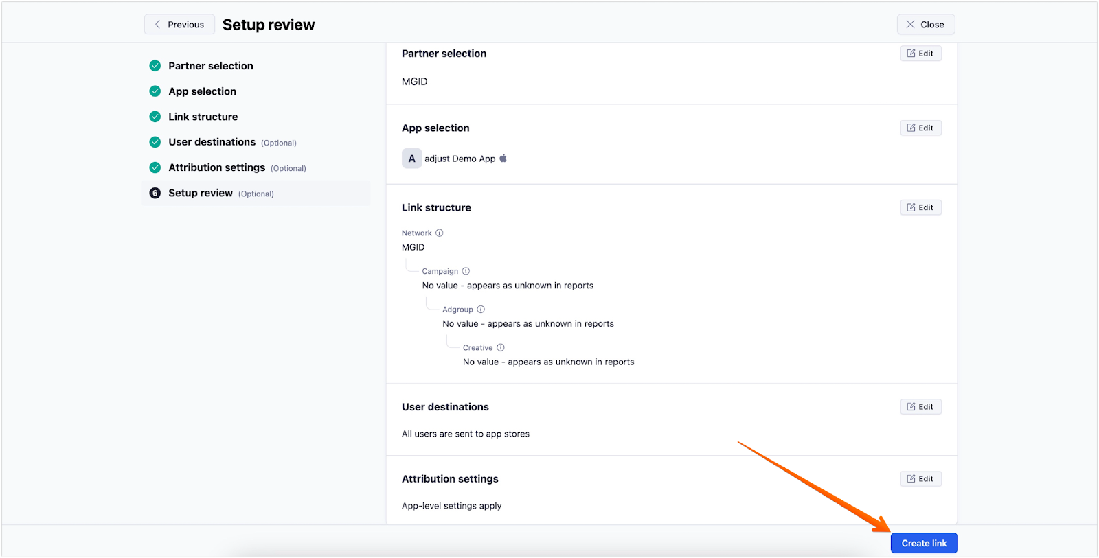 Adjust Tracker Integration in MGID Ads