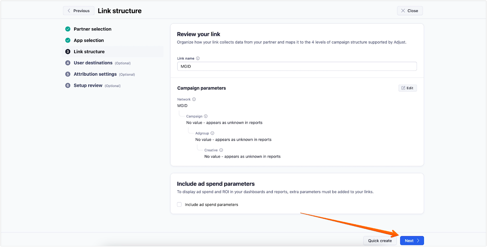 Adjust Tracker Integration in MGID Ads
