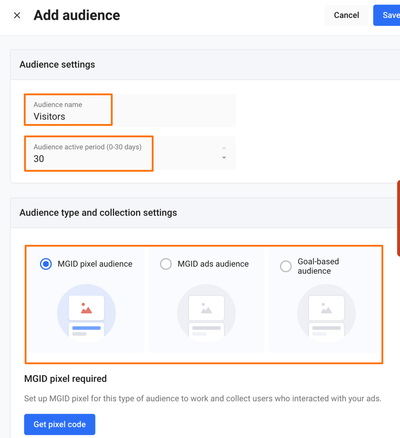 Audience and Retargeting in MGID Ads