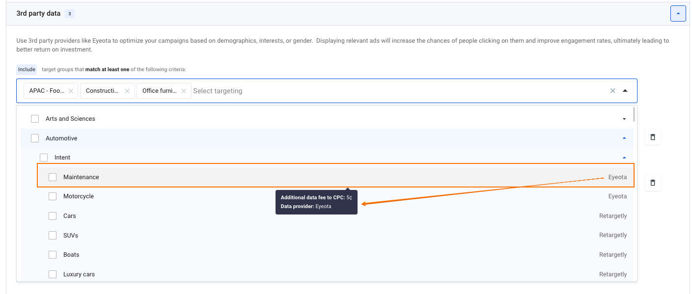 Audience Targeting Functionality