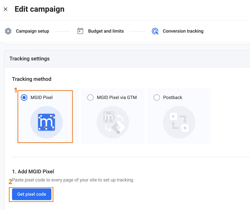 Tracking Options in MGID Ads