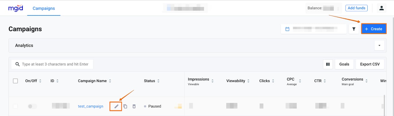 BeMob Tracker Integration in MGID Ads