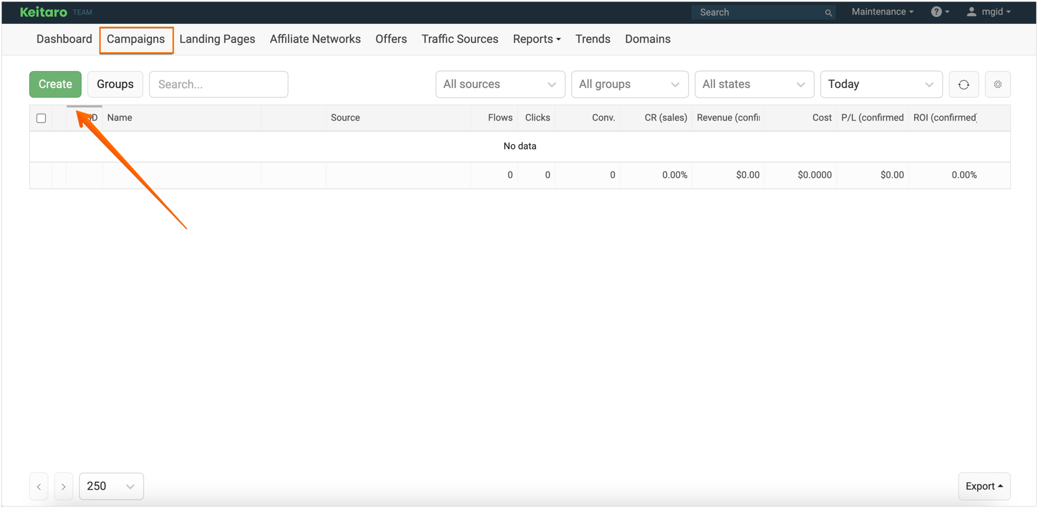 Keitaro Tracker Integration in MGID Ads