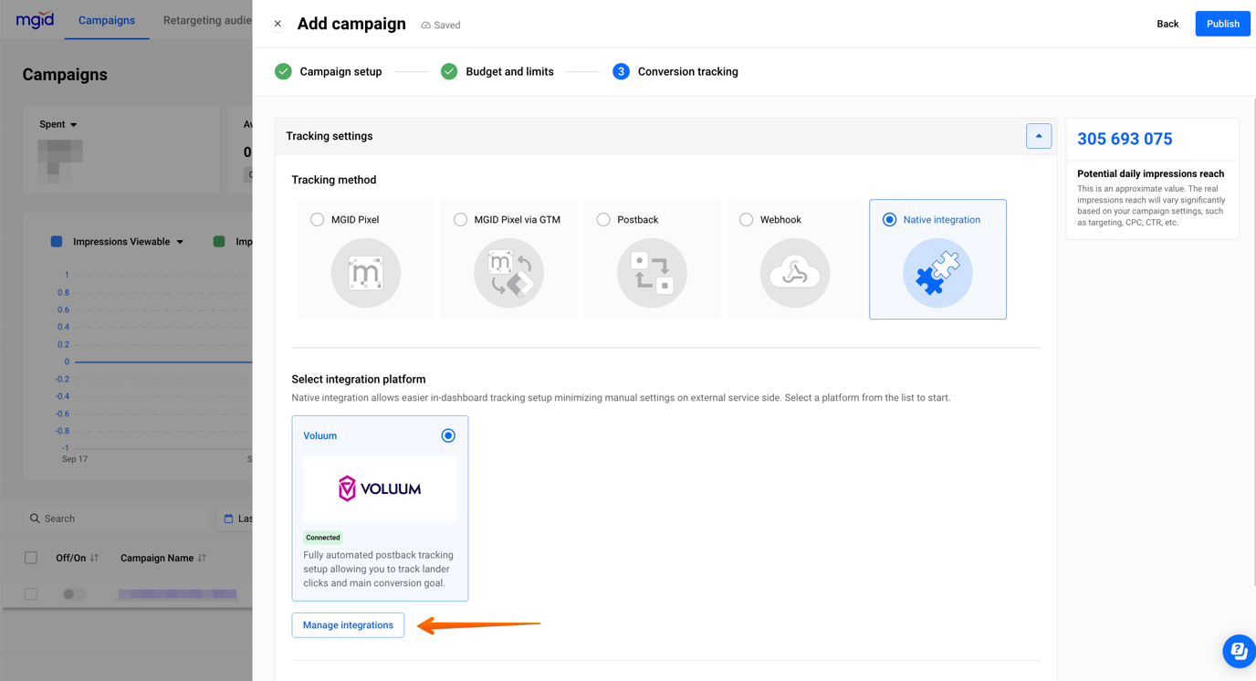 Native Integration Tracking Method