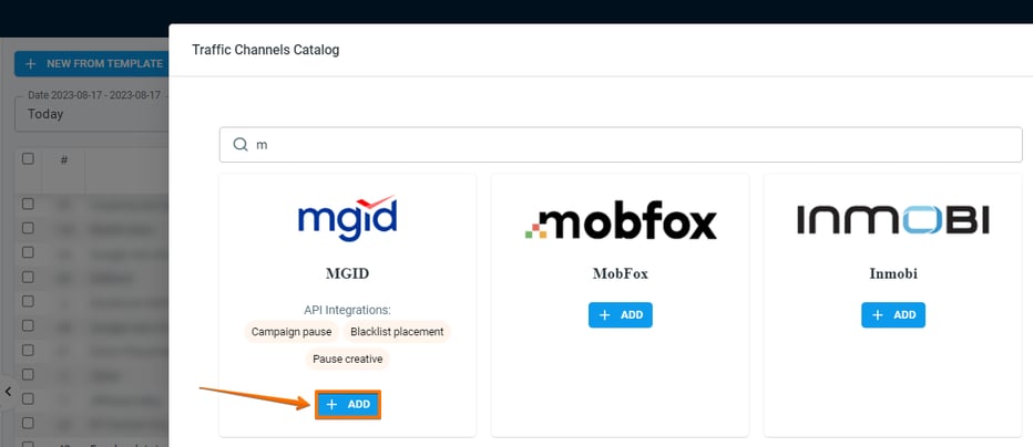 RedTrack Tracker Integration in MGID Ads