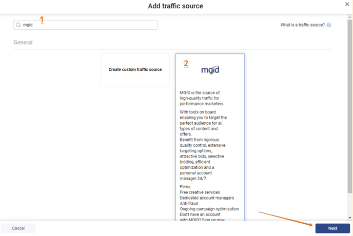 Voluum.com Tracker Integration in MGID Ads